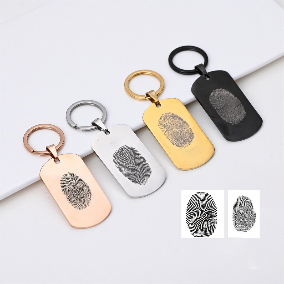 Personalized Fingerprint Keychain: Custom Anniversary Date Keyring - Etsy
