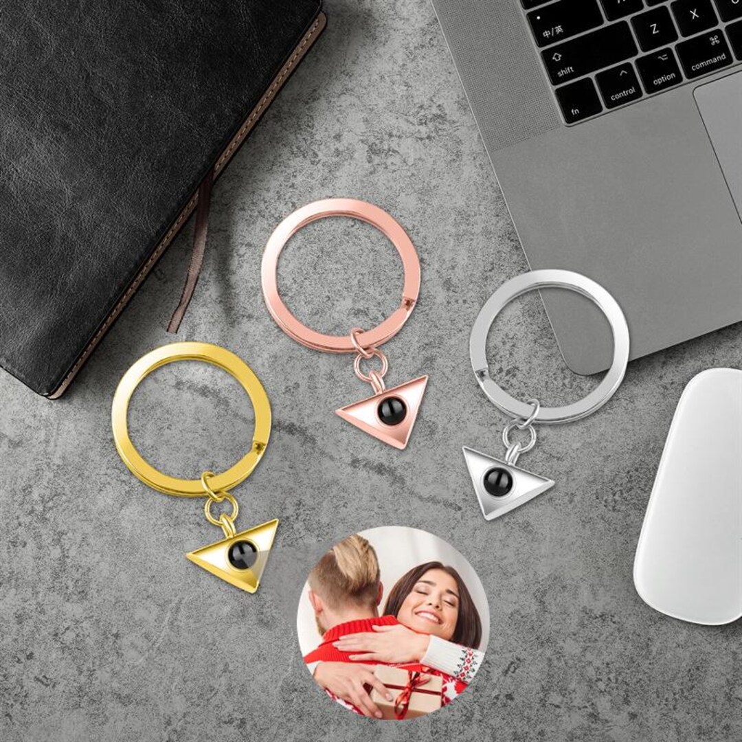 Projection Photo Keychain-custom Photo Keychain-triangle Minimalist ...