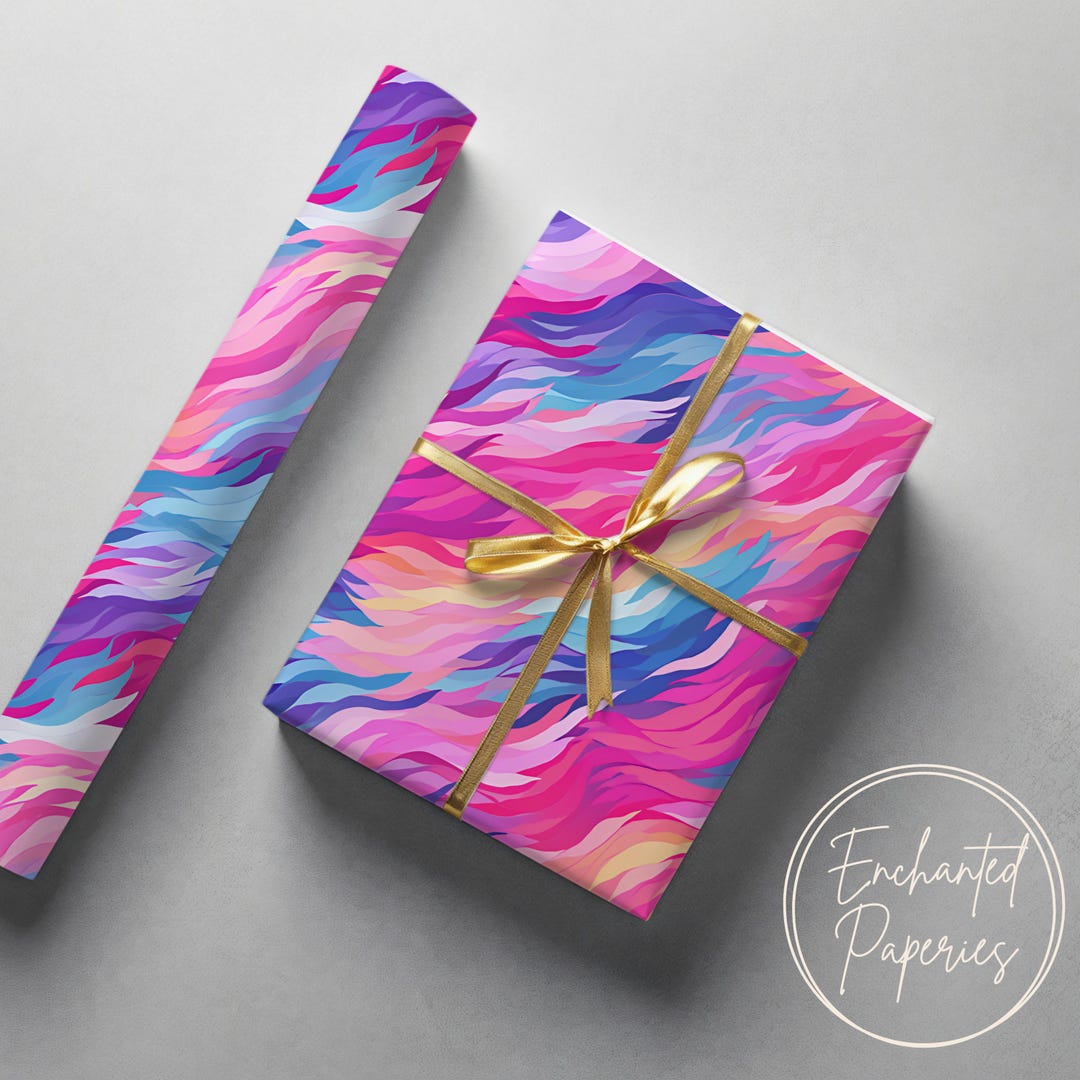 Abstract Pink Pattern Premium Wrapping Paper Roll - Eco Friendly Gift ...