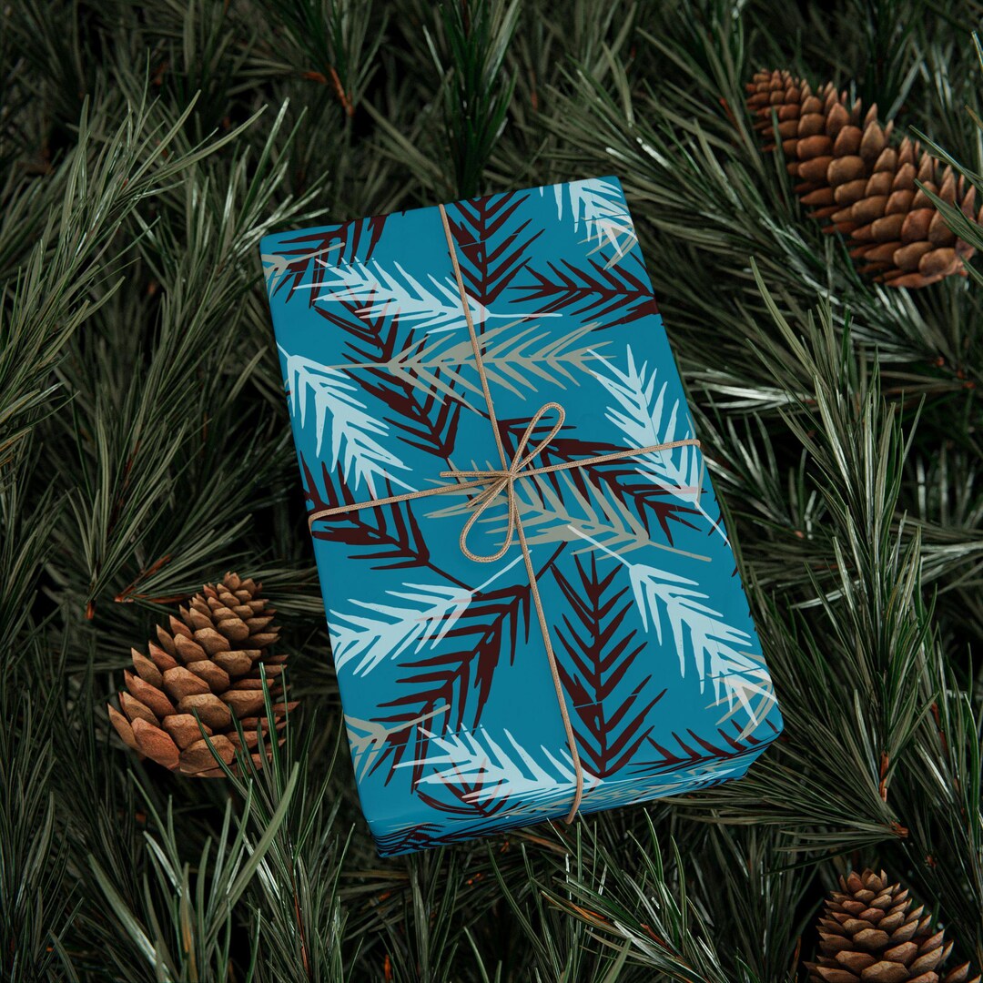 Tropical Leaf Neutral Premium Wrapping Paper Roll - Eco Friendly Gift ...