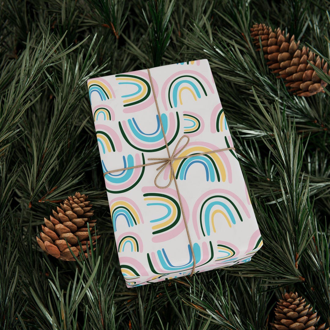 Colorful Rainbow Premium Wrapping Paper Roll - Eco Friendly Gift Wrap ...