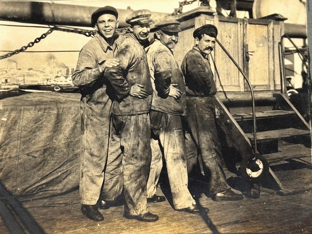 1920s-1930s Ukraine Dock Workers Photo – Vintage Maritime Shipyard ...