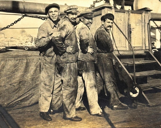 1920s-1930s Ukraine Dock Workers Photo – Vintage Maritime Shipyard ...