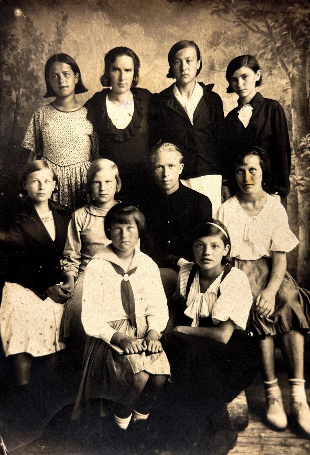 Vintage Photo Early Soviets Era Students Girls Guys 1938 Snapshot ...