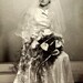 Vintage 1957 Wedding Photo: Bride With Bouquet, Black and White ...