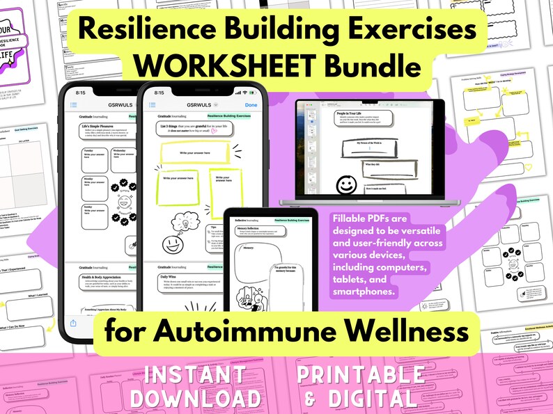 Resilience Building Exercises Printable Digital Worksheet Bundle ...