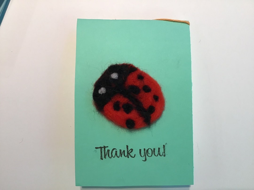 Thank You Card With Lady Bug - Etsy