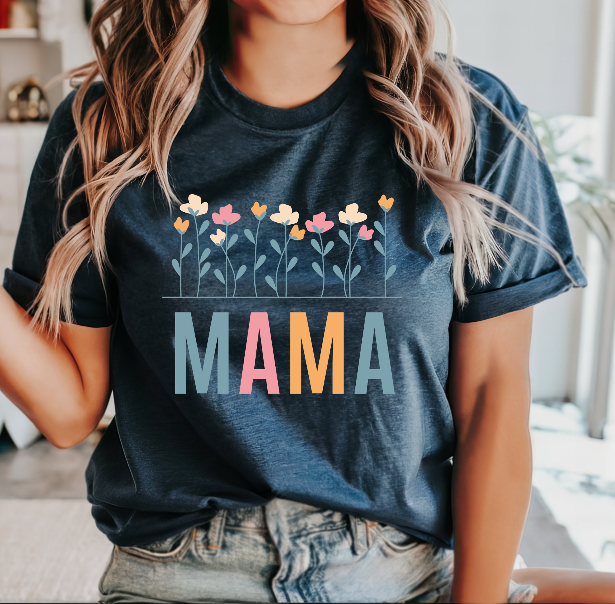 Floral Mama T-shirt, Mothers Day Gift, Mother Day Design, Flower Mom ...