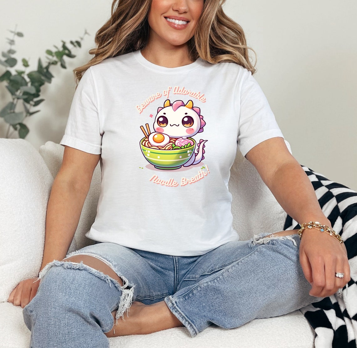 Dragon Noodle T-shirtdragon Ramen T-shirt, Kawaii Anime Shirt, Japanese ...