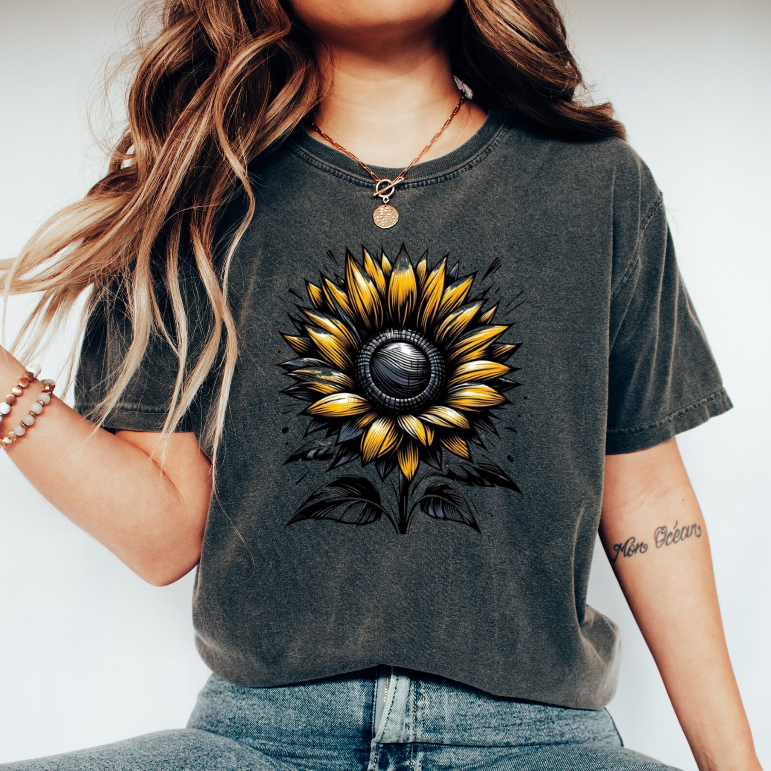 Vibrant Essence Sunflower Shirt,floral Tee Shirt,flower Shirt,garden ...