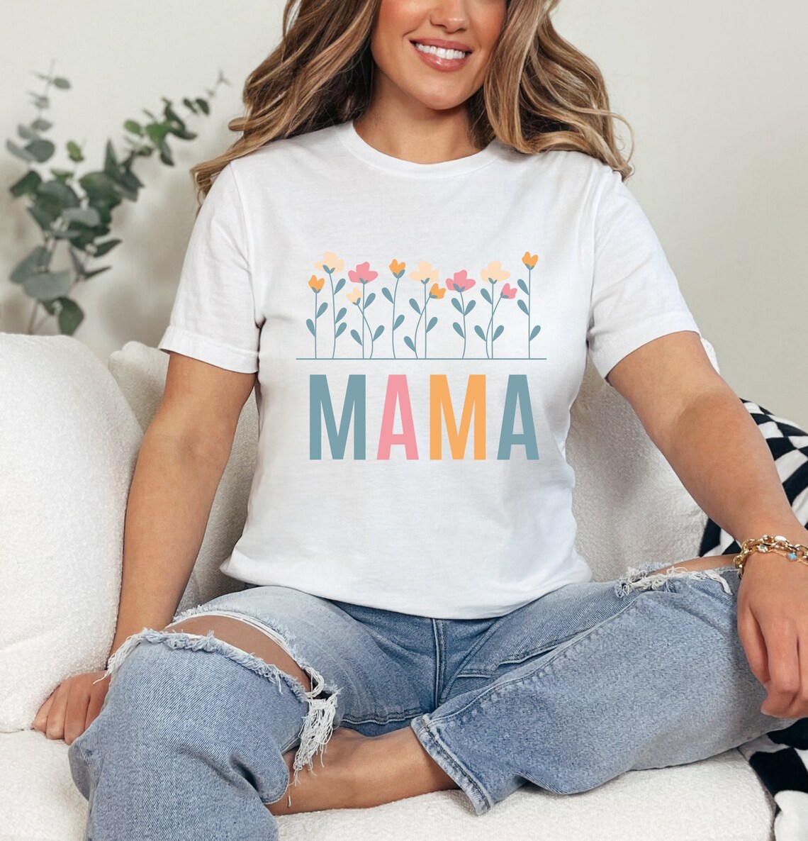 Floral Mama T-shirt, Mothers Day Gift, Mother Day Design, Flower Mom ...