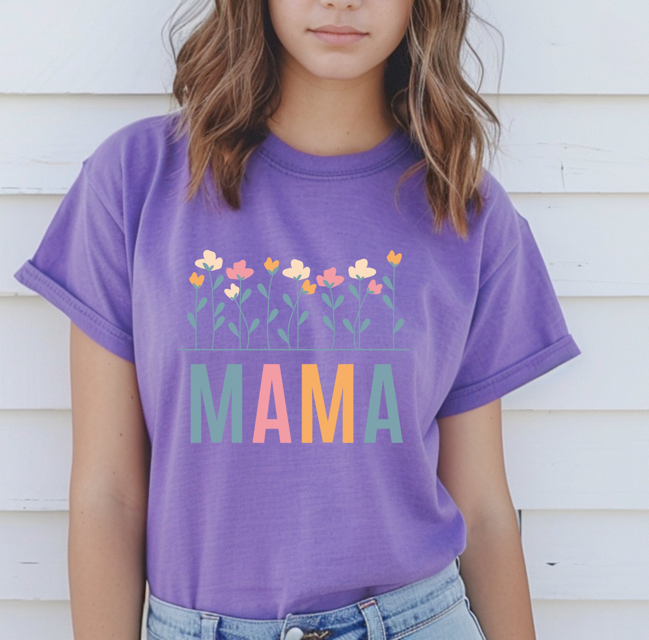 Floral Mama T-shirt, Mothers Day Gift, Mother Day Design, Flower Mom ...