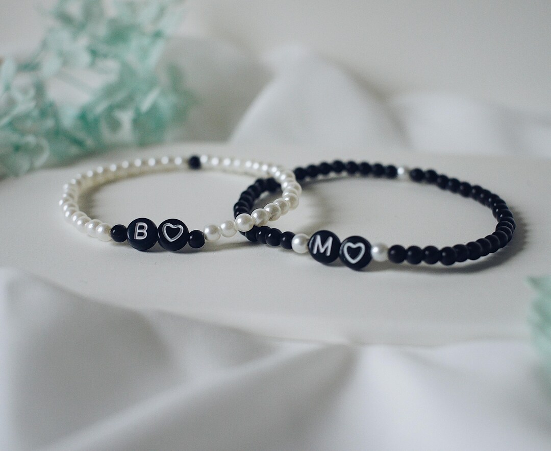 Custom Set of 2 Couples Matching Bracelet Set Best Friend Bracelet Set ...