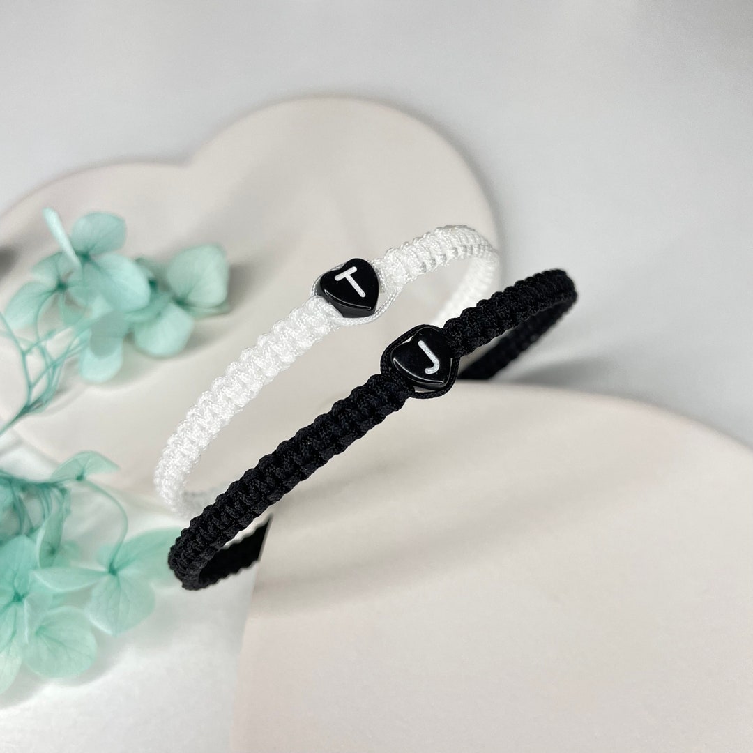 Custom Set of 2 Couples Matching Bracelet Set Best Friend Bracelet Set ...