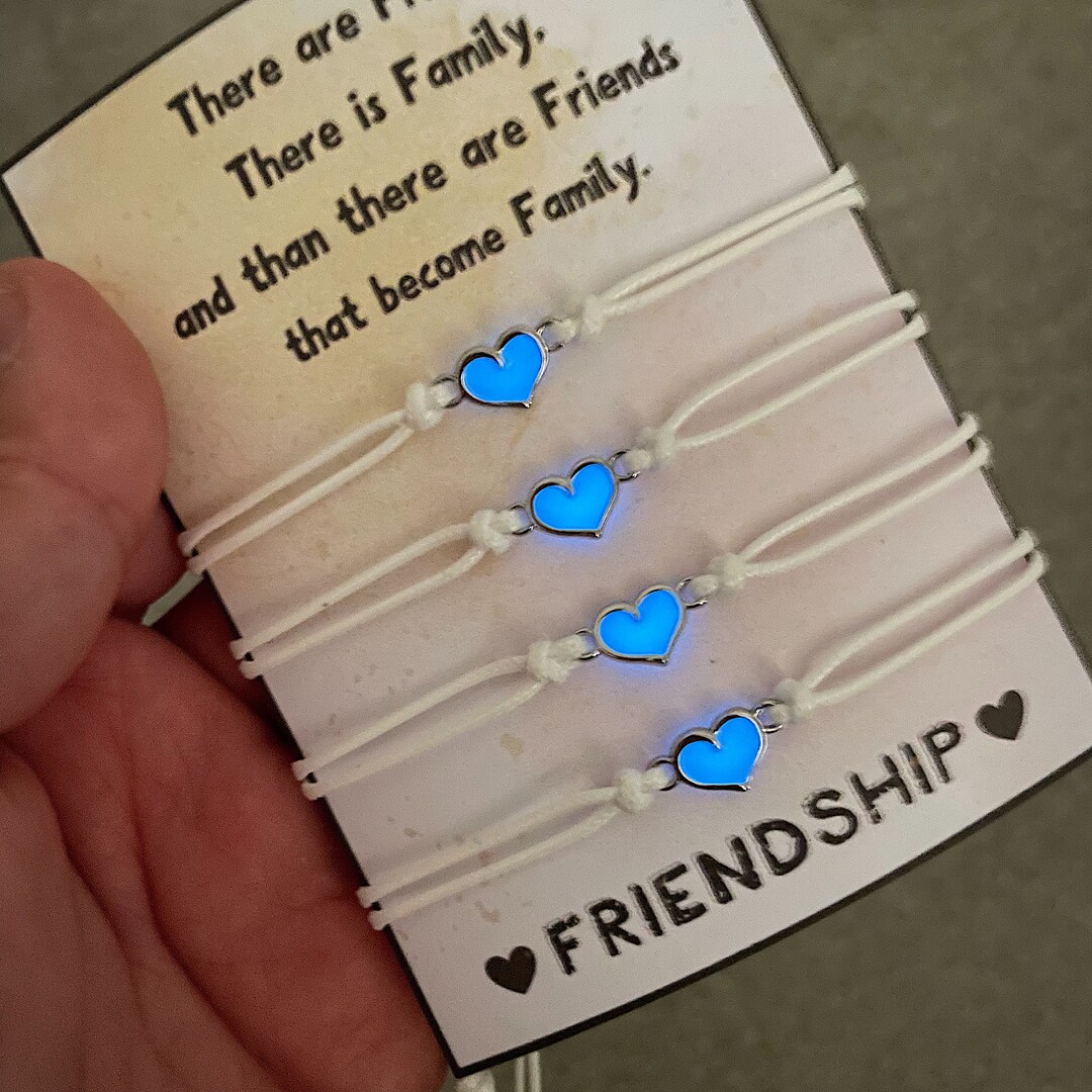 Set of 4 Friendship Bracelet Set Color Changing Glow in the Dark ...