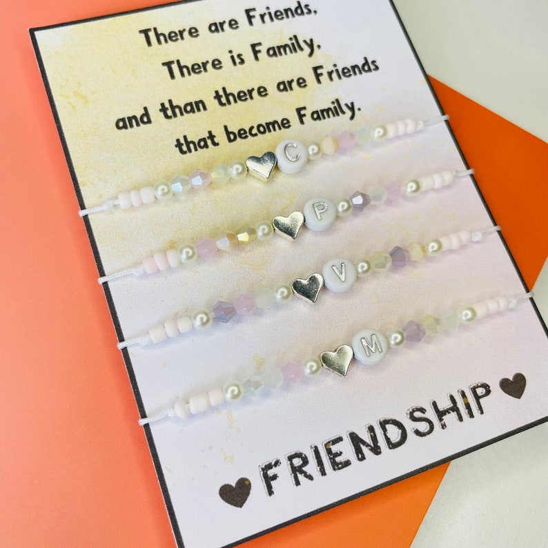 Set of 4 Custom Friendship Bracelet Set Best Friend Personalised ...