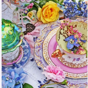 Floral Magic Tea Party - 5 Postcard Set - Etsy