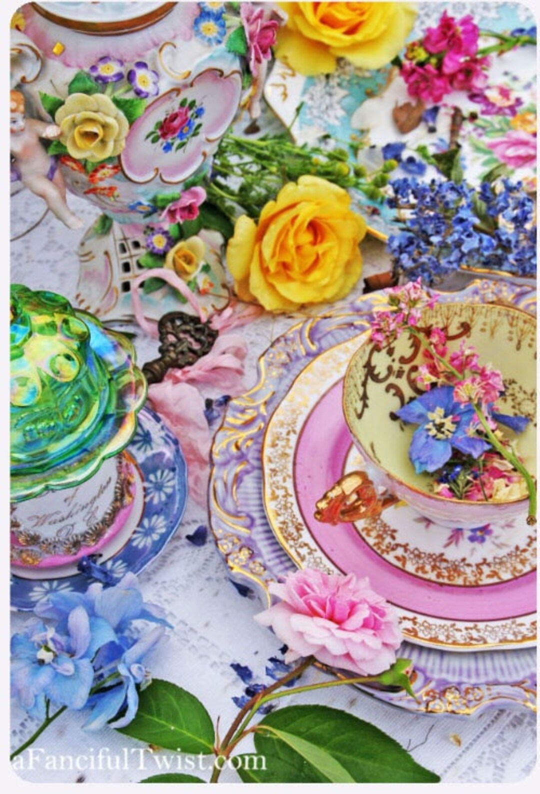 Floral Magic Tea Party - 5 Postcard Set - Etsy