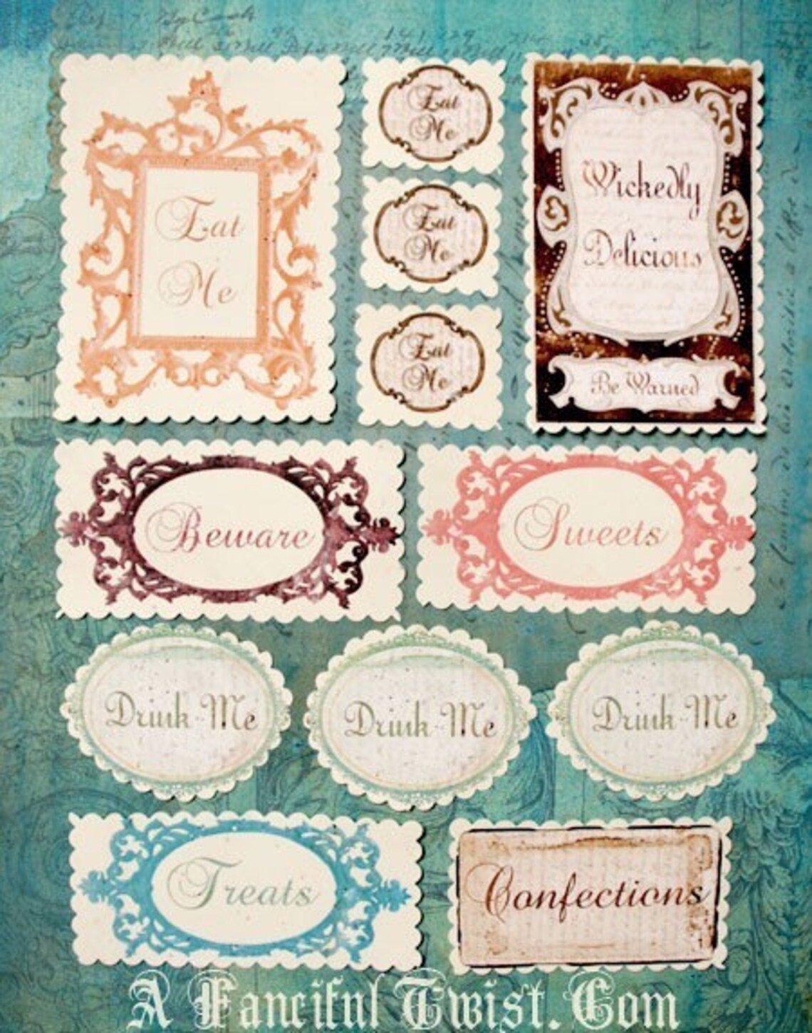 12- Wonderland Inspired Candy Jar Stickers - Etsy