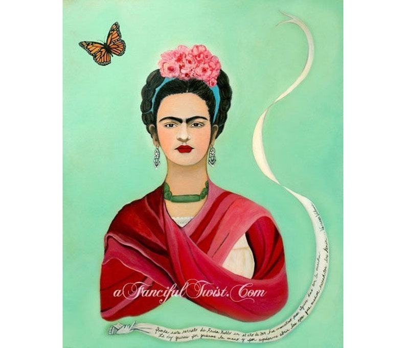 Frida Kahlo y la mariposa 8x10 - Etsy España