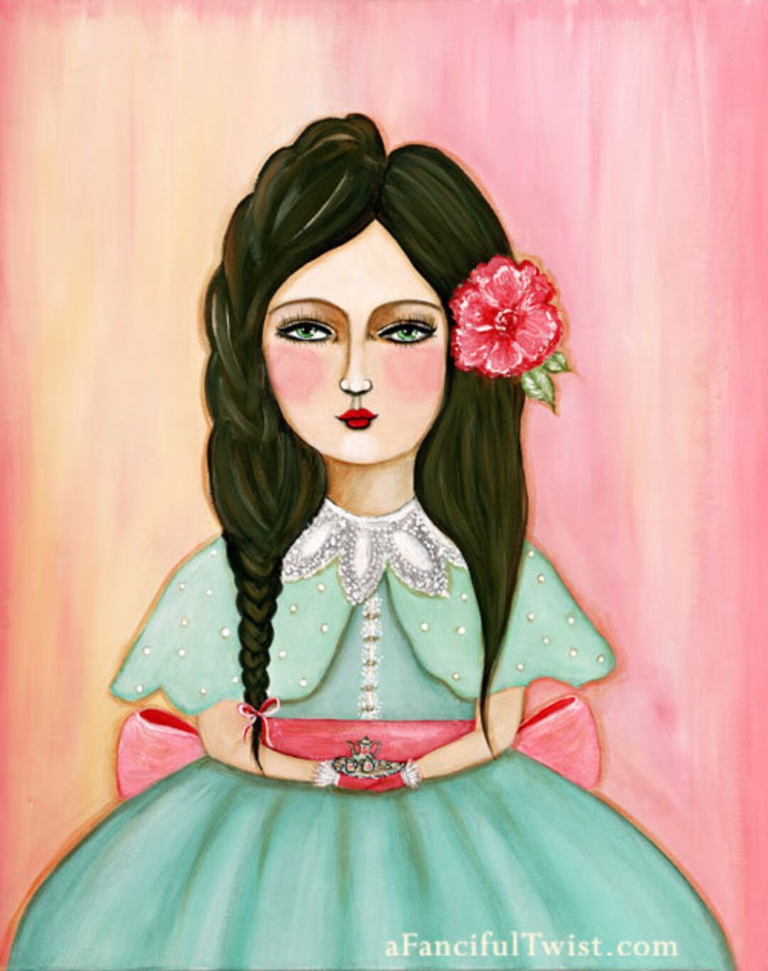 Violetta and the Tiny Tea Set - 11" X 14" - Etsy