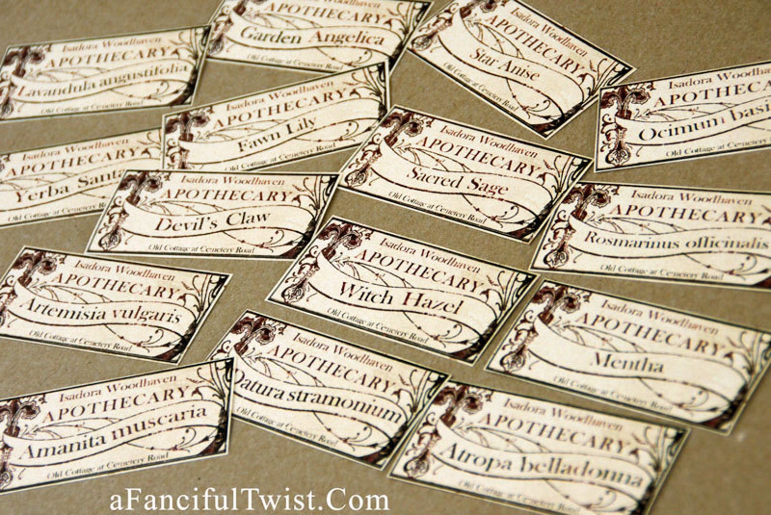 15 Herb Spell & Potion Labels Isadora Woodhaven Apothecary - Etsy UK