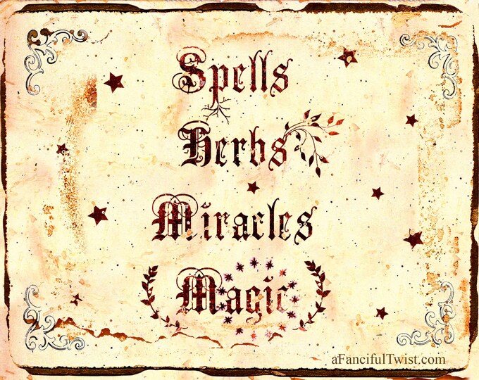 Spells Herbs Miracles Magic Large Print - Etsy