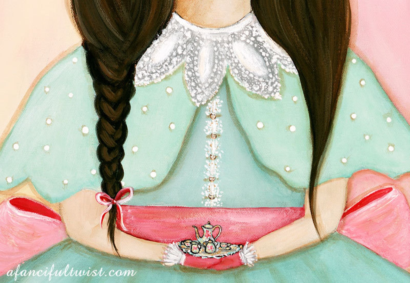 Violetta and the Tiny Tea Set 11 X 14 - Etsy