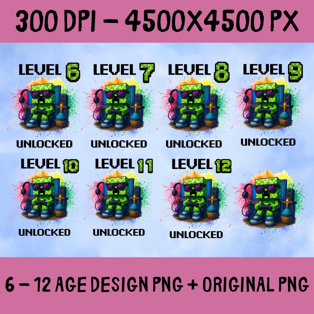 Minecraft Birthday PNG, Creeper Birthday PNG, Minecraft Creeper ...