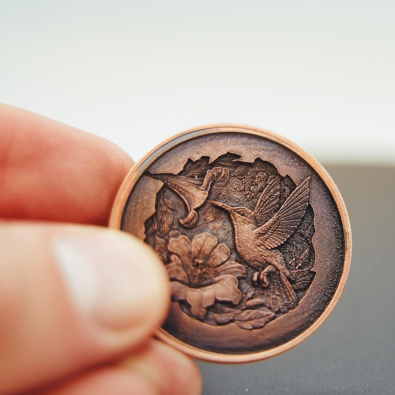 Hummingbird Coin - Etsy