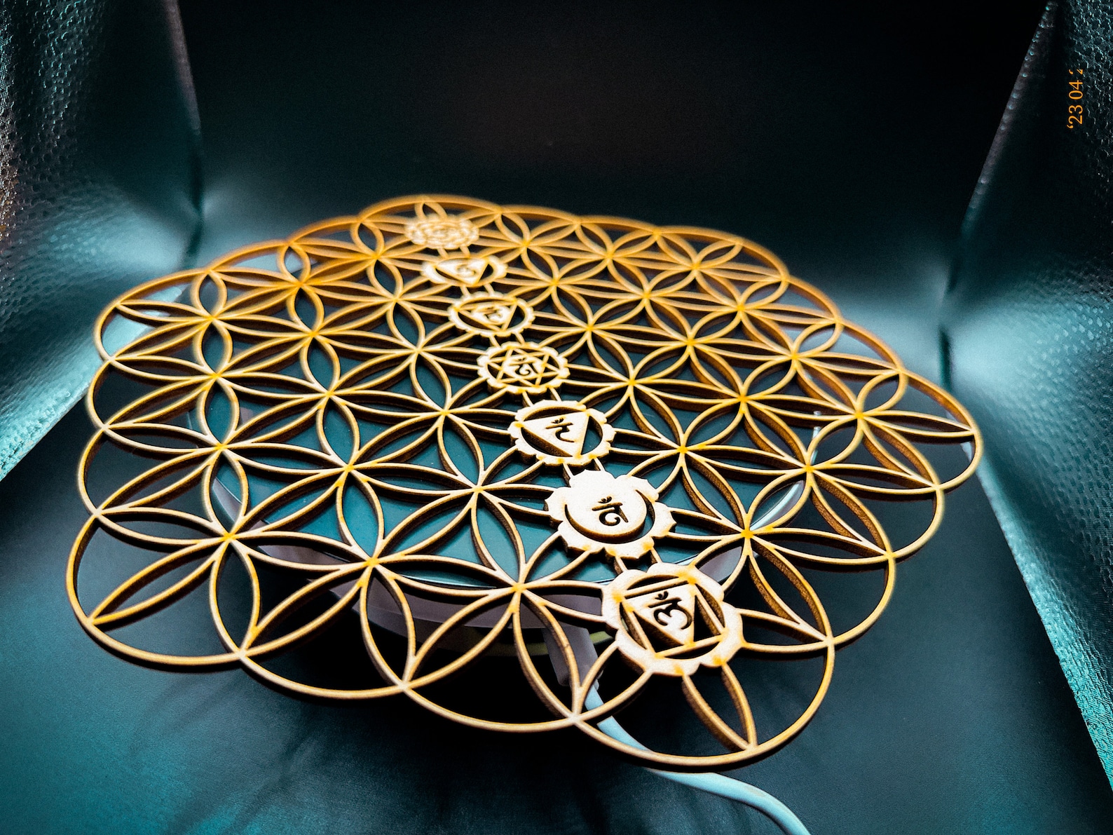 Handmade 7 Chakras Flower of Life Wooden Wall Art - Etsy