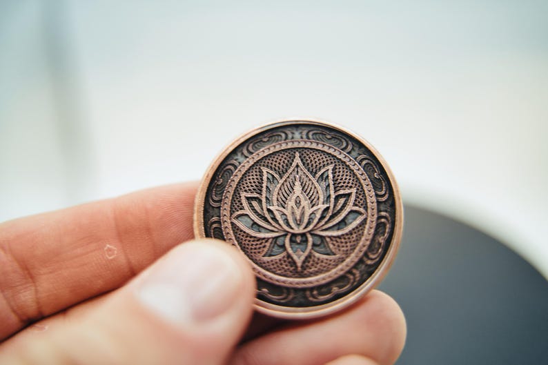 Good Luck Lotus - Copper Medallion for Prosperity - Etsy
