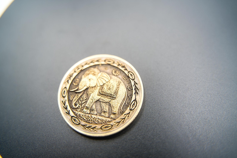 Enchanted Elephant Brass Coin: Lucky Collectible Piece - Etsy