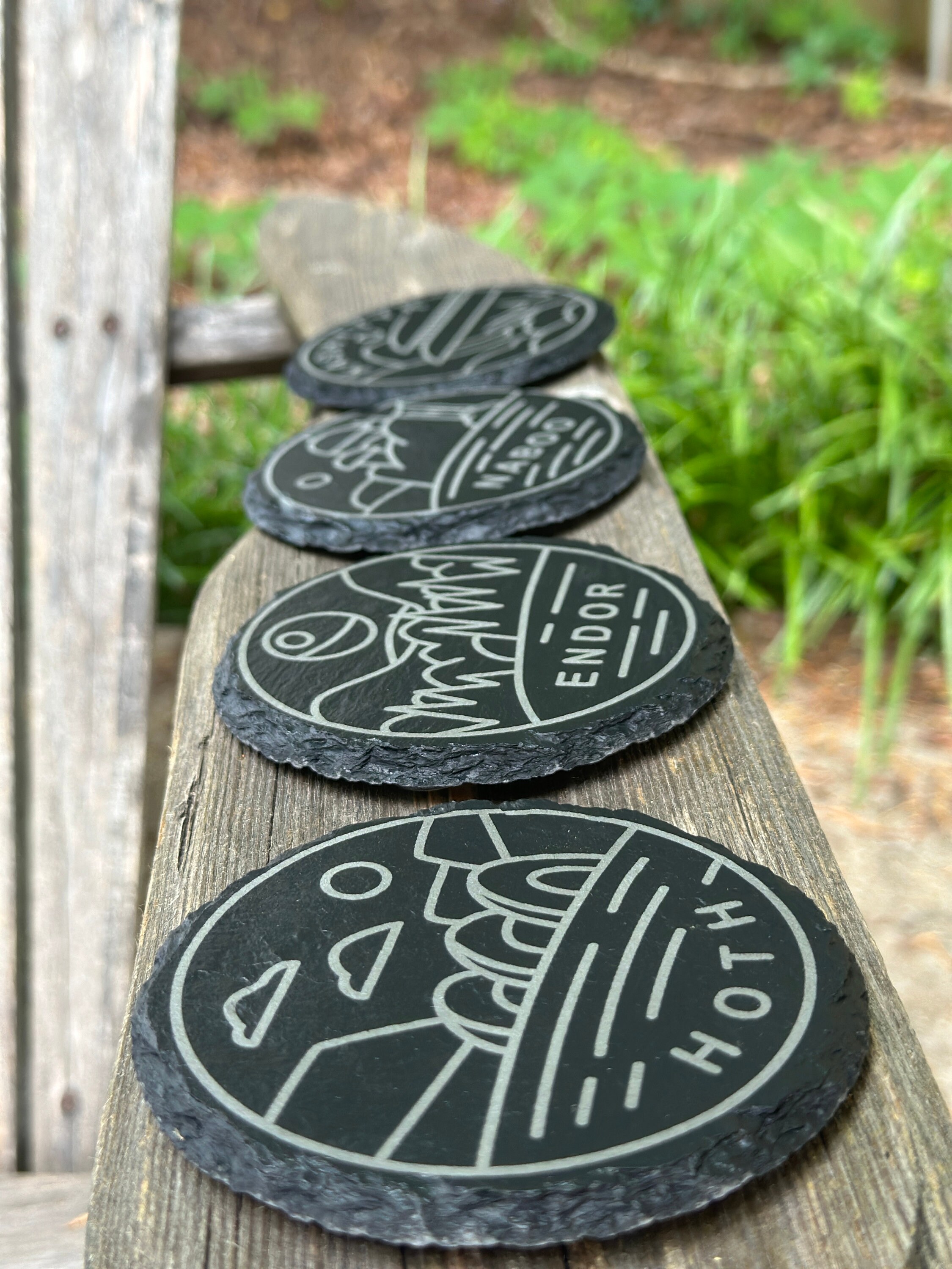 Set of 4 Slate Star Wars Planets Themed Coasters Geeky Home Decor - Etsy