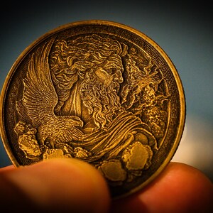 Zeus King of the Gods - Brass Coin (double Sided) - Etsy