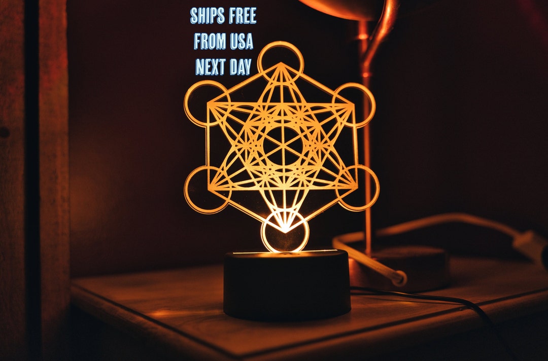 Metatron Cube Sacred Geometry High Vibrational Pattern USB LED Light ...
