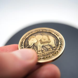 Enchanted Elephant Brass Coin: Lucky Collectible Piece - Etsy