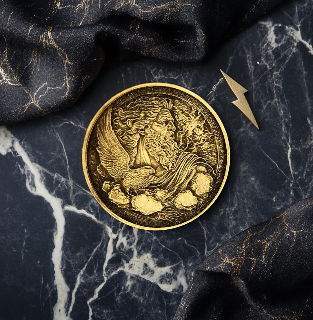 Zeus King of the Gods - Brass Coin (double Sided) - Etsy