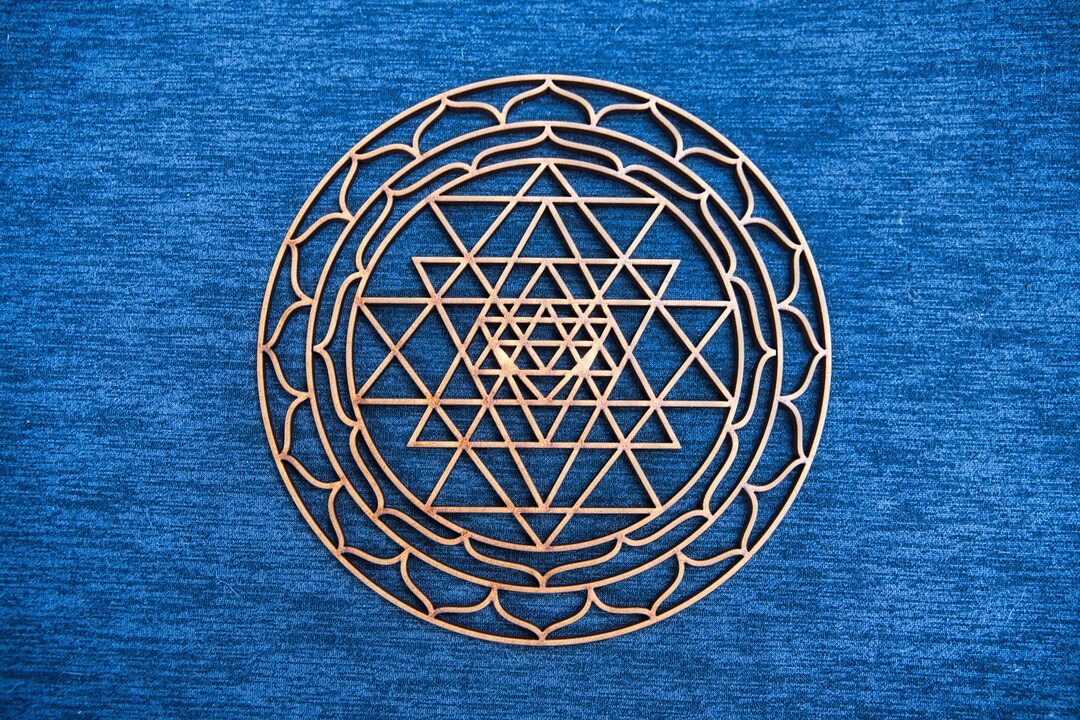 Sacred Geometry Sri Yantra Wooden Wall Art - Handcrafted Home Decor - Etsy