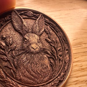 Enchanted Hare Brass Coin - Lucky Charm - Etsy