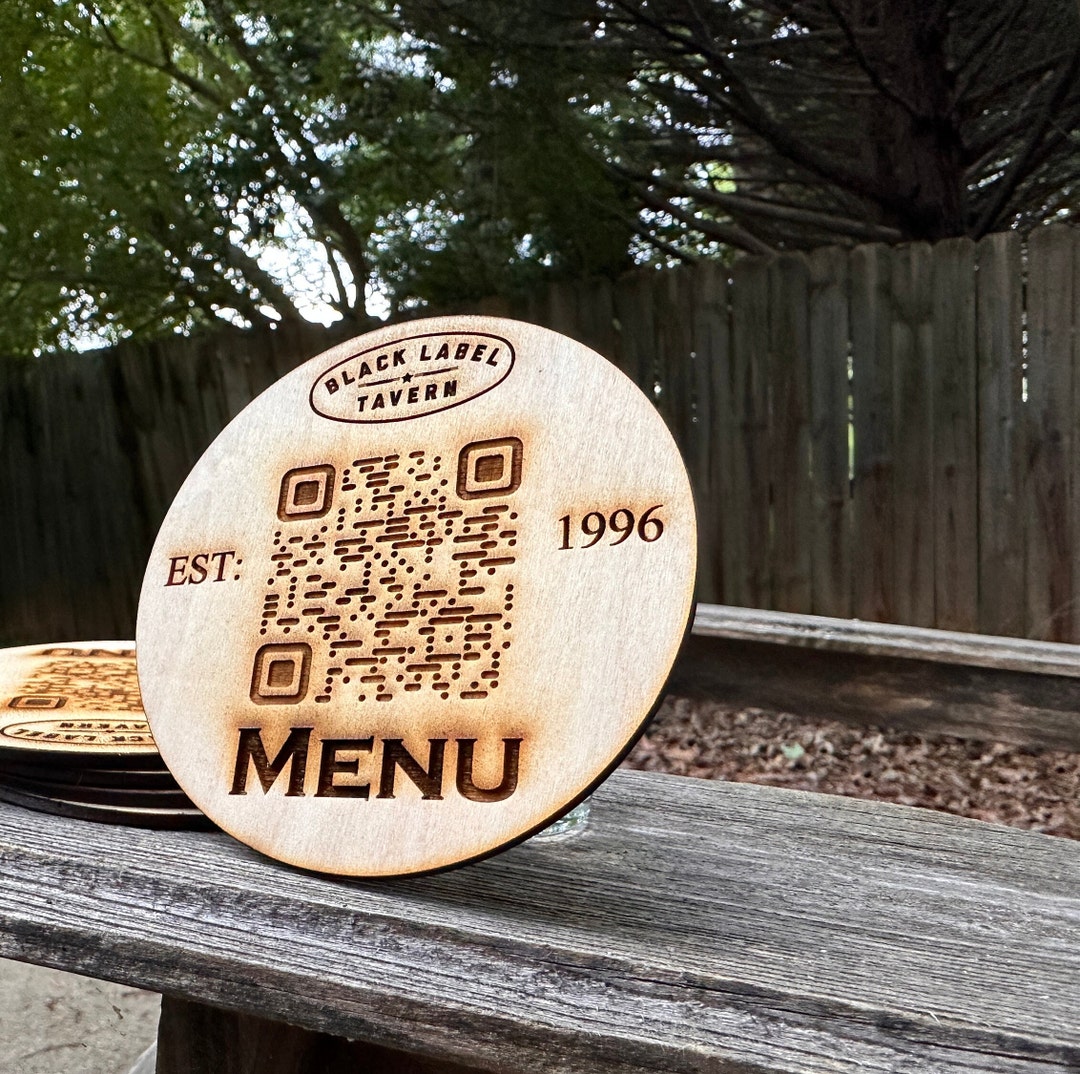 Custom QR Code Wooden Coasters - Ideal for Bulk Purchase or Singular ...
