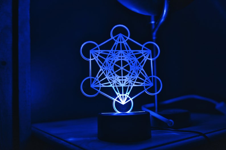 Metatron Cube Sacred Geometry High Vibrational Pattern USB LED Light ...