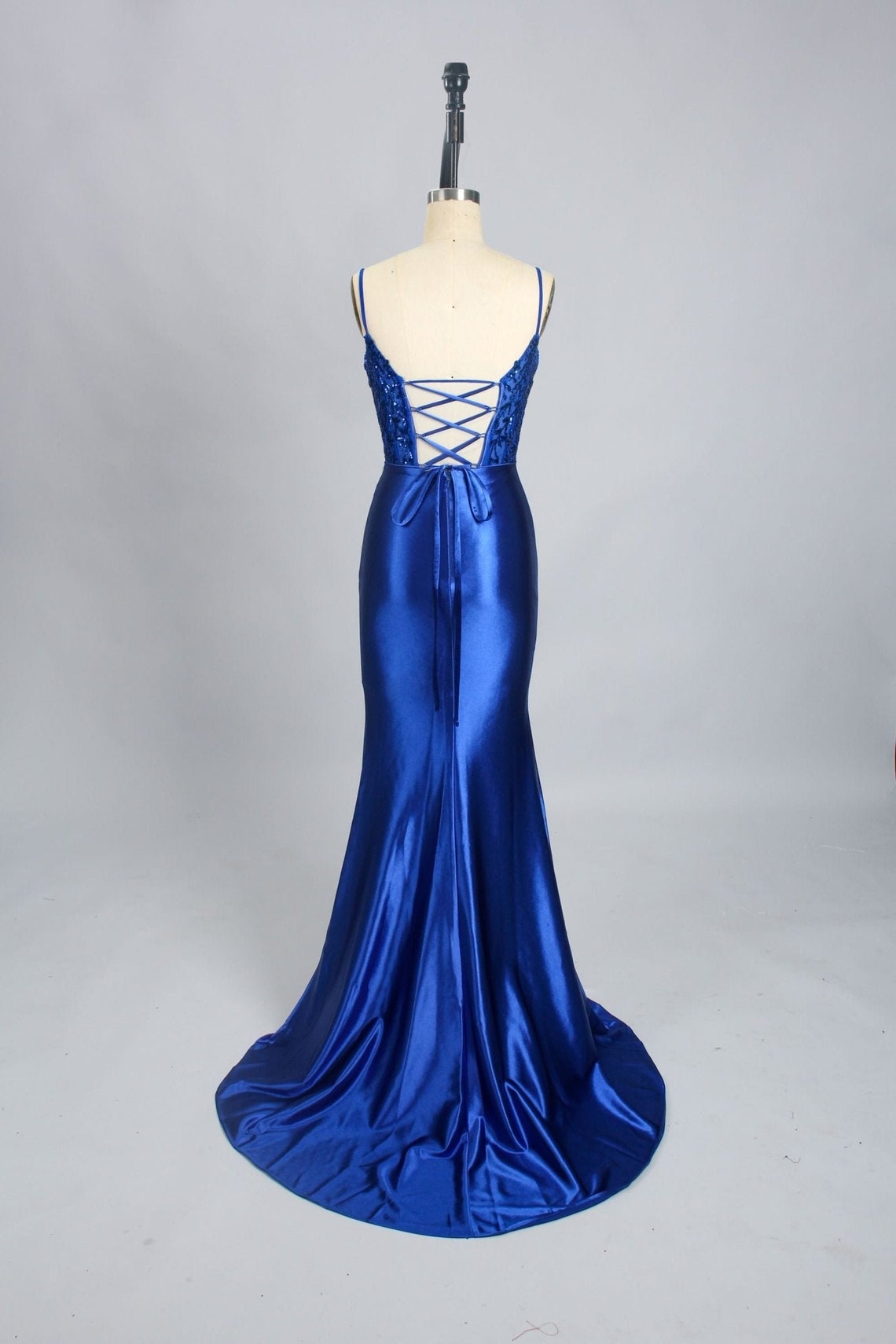 Royal Blue Freyer Corset Dress Jessica Stuart - Etsy