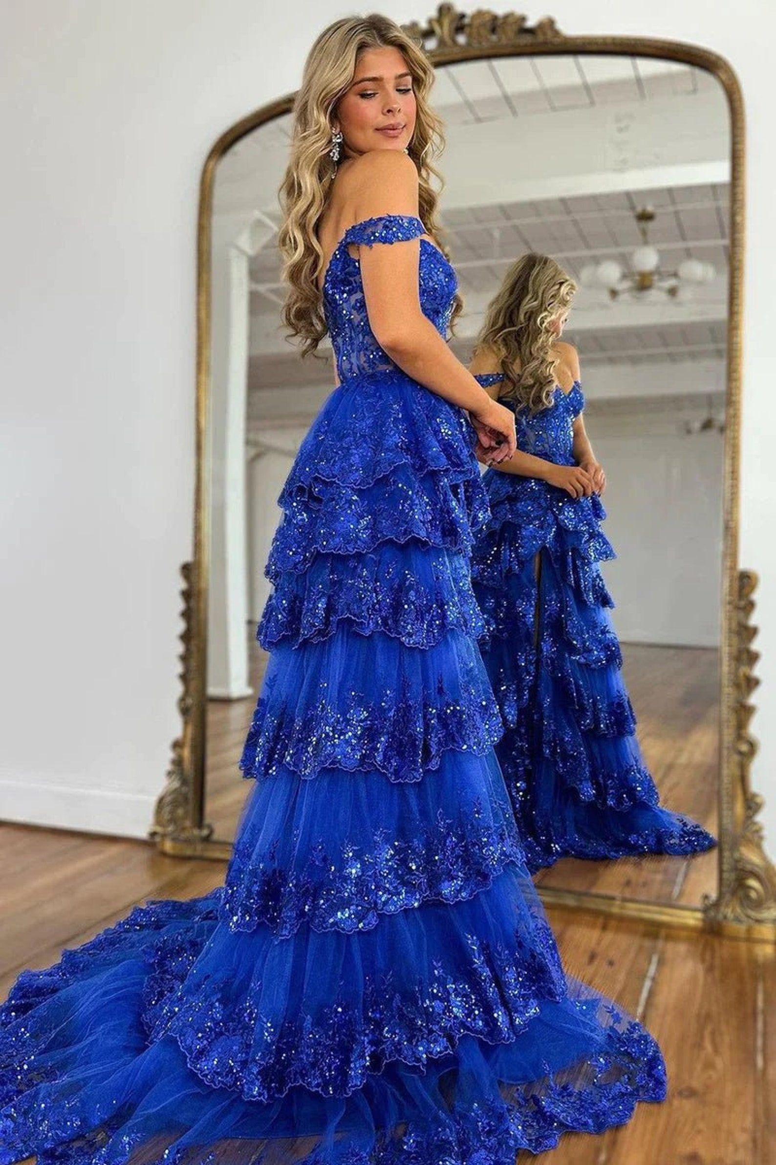 Chloe Black Glitter Off-the-shoulder Prom Dress - Etsy