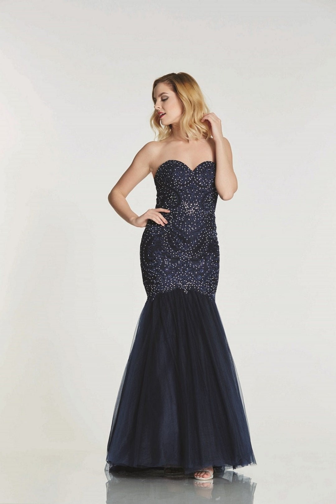 Navy Mermaid Fishtail Dress Blondie - Etsy
