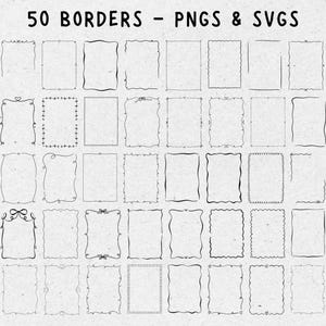 Hand Drawn Frame Svg, Hand Drawn Border Svg, Frame Bundle Svg, Border ...