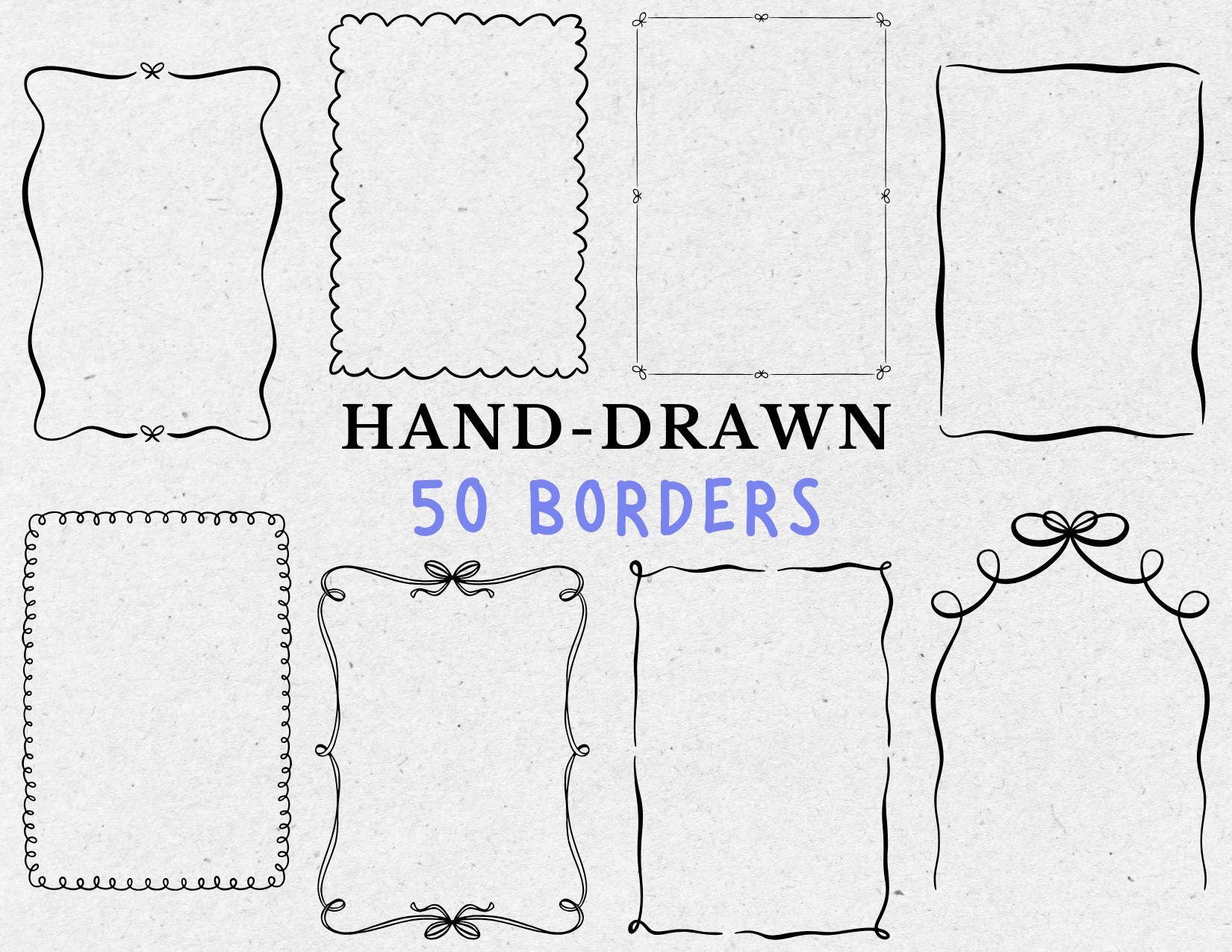 Hand Drawn Frame Svg, Hand Drawn Border Svg, Frame Bundle Svg, Border ...