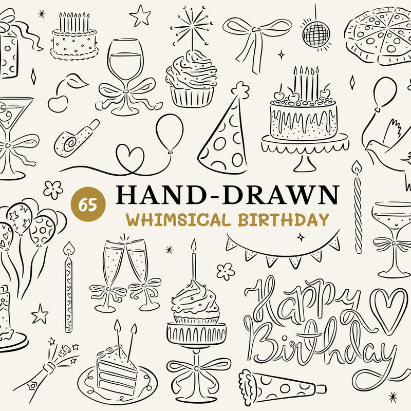 Birthday Whimsical Doodle - Etsy