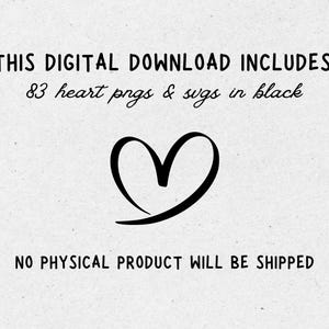 Hand Drawn Heart Doodle Svg Bundle, Handdrawn Heart Png, Valentines Day ...