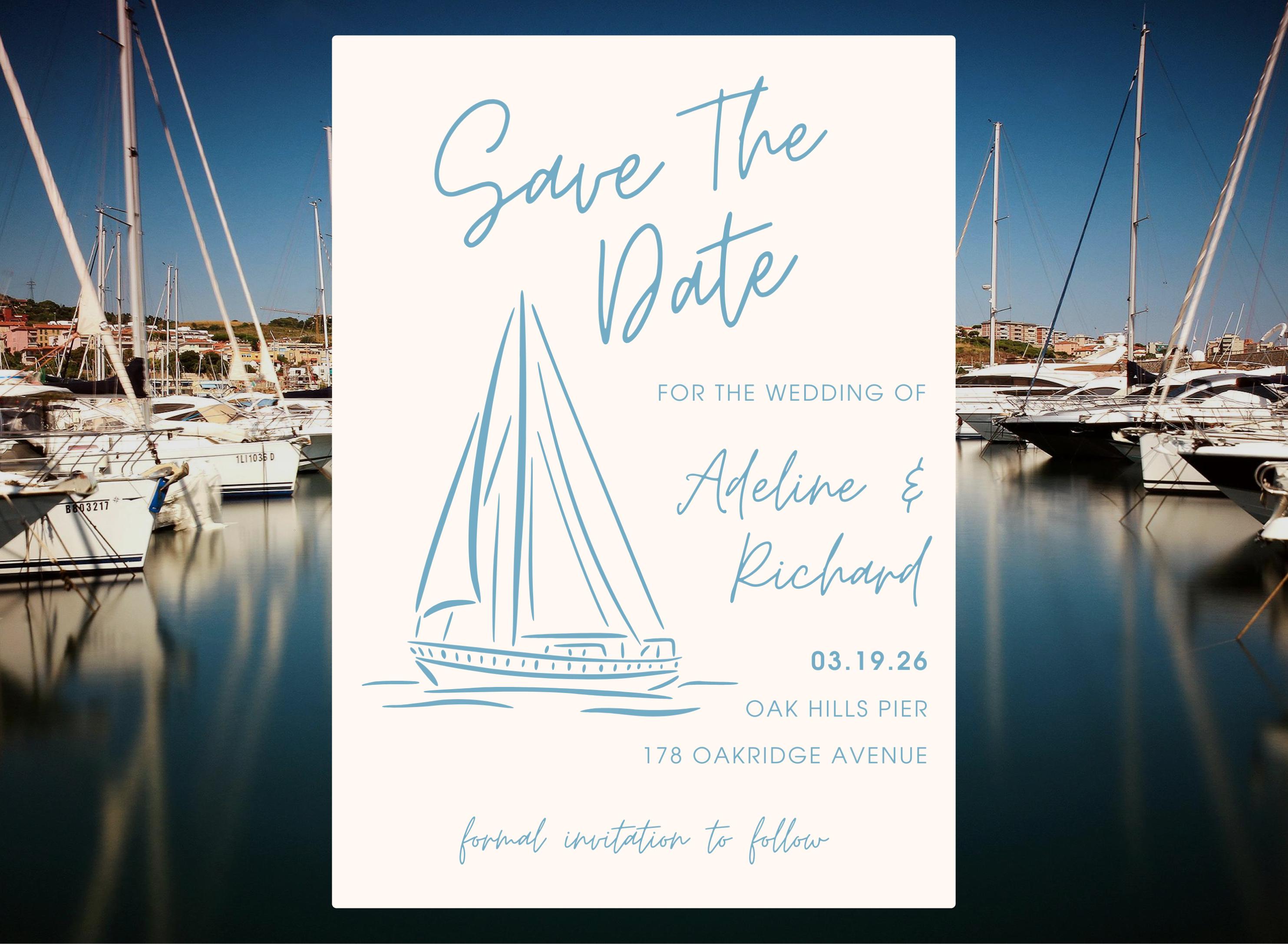 Hand Drawn Whimsical Boat SVG Bundle for Wedding Invitations, Coastal ...